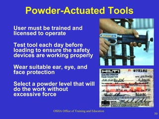 Hand and power tool safety power point | PPT