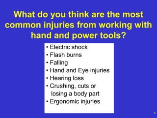 Hand and power tool safety power point | PPT