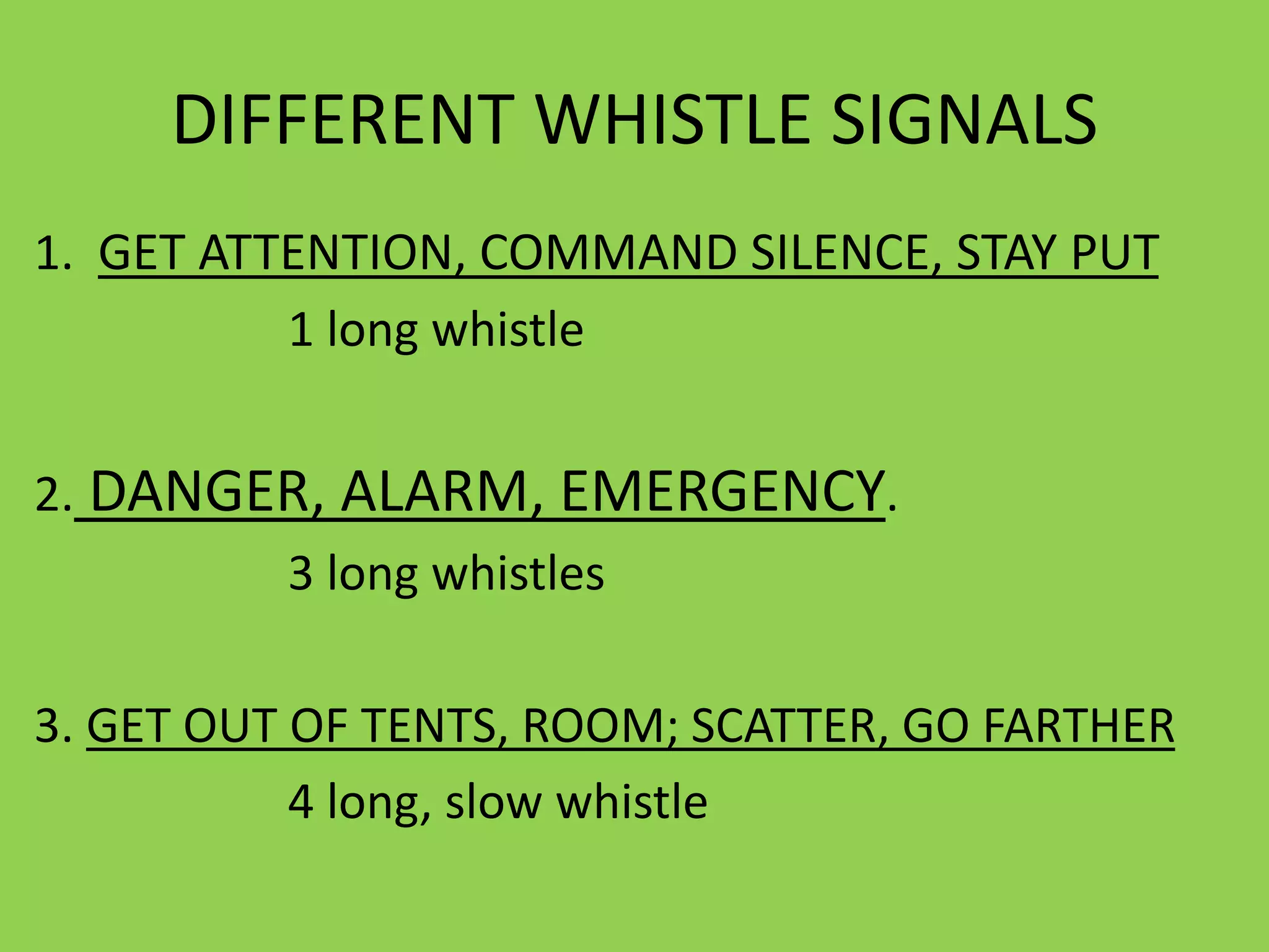 Hand and whistle signals | PPTX