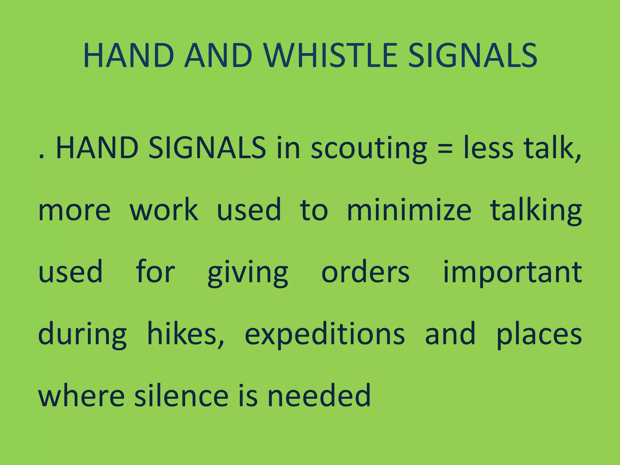 Hand and whistle signals | PPTX