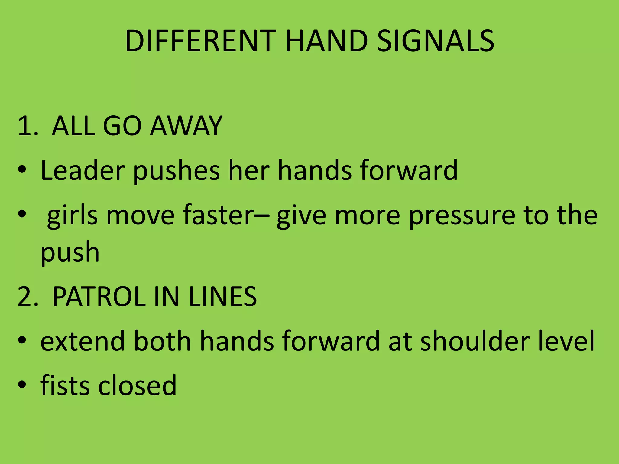 Hand and whistle signals | PPTX