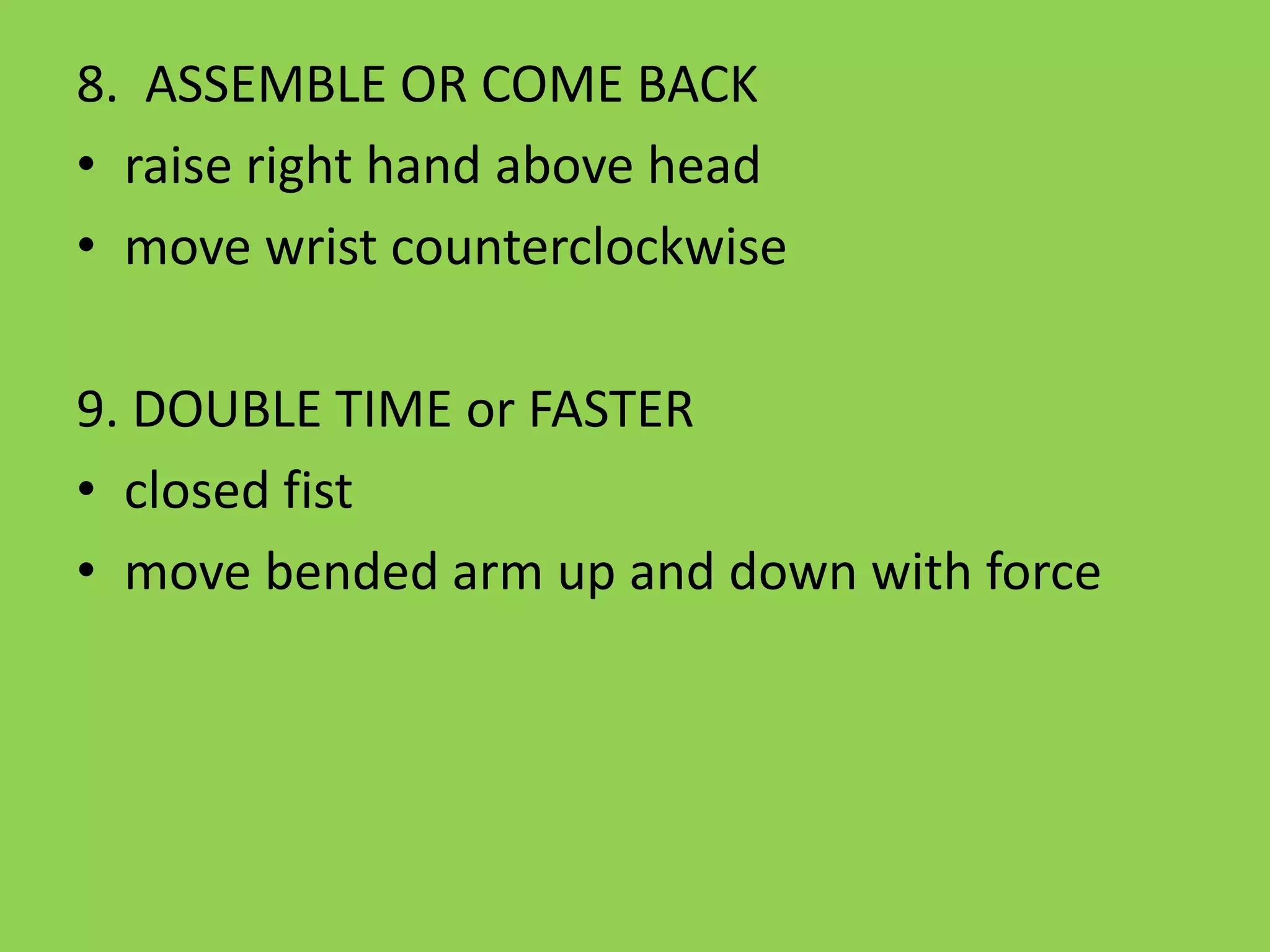 Hand and whistle signals | PPTX