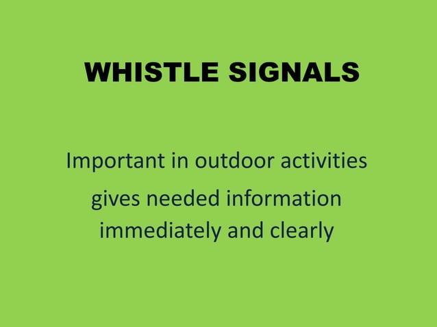 Hand and whistle signals | PPTX