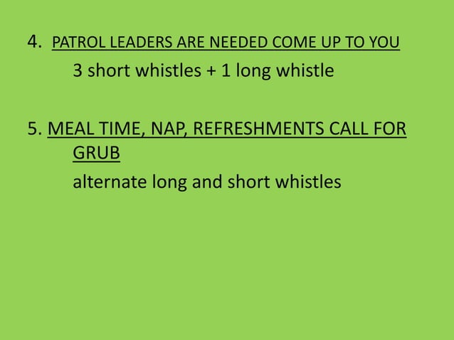 Hand and whistle signals | PPTX