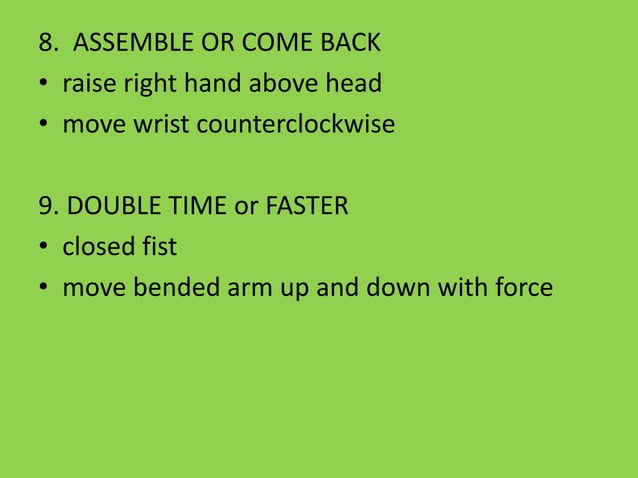 Hand and whistle signals | PPTX