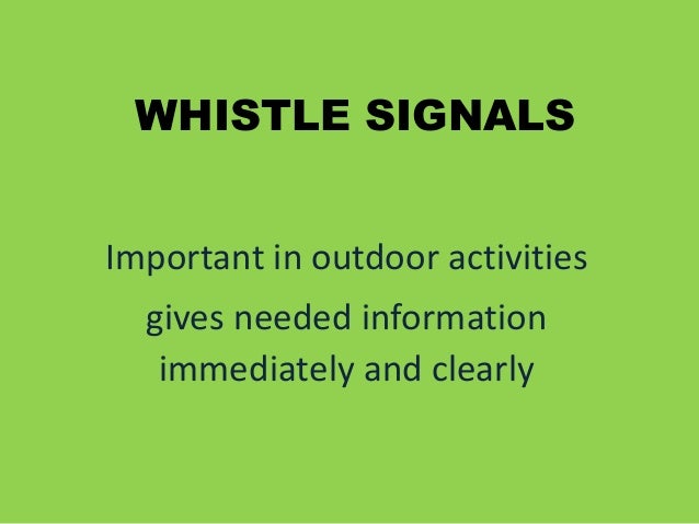 Hand and whistle signals