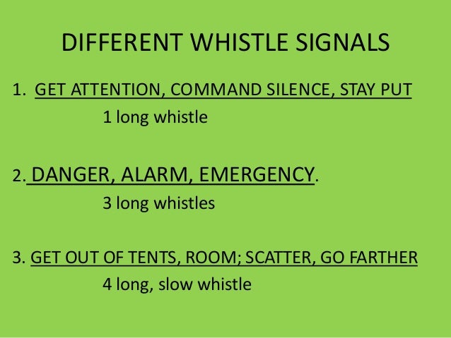 Hand and whistle signals