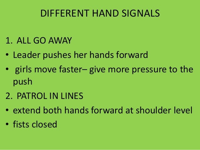 Hand and whistle signals