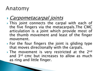 Biomechanics HAND AND WRIST joint ..pptx