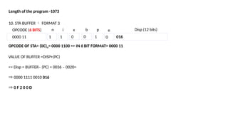hand assembly of sic/xe architecture is explained in this | PPT