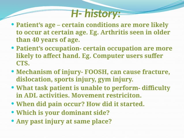 HAND assessment physiotherapy........... | PPT