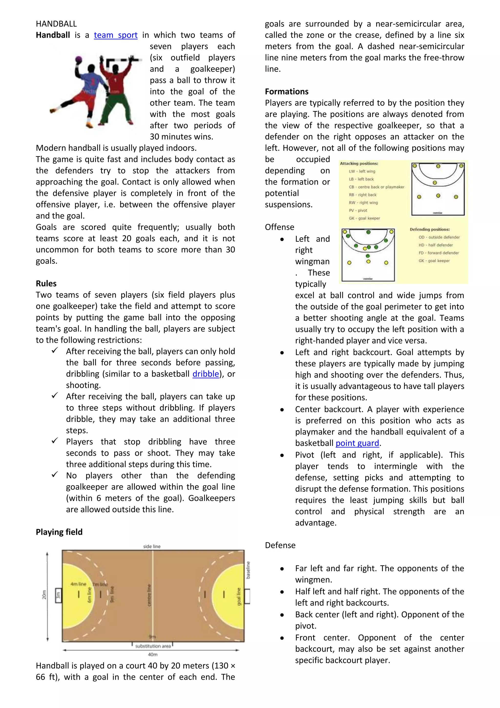 Handball & Lacrosse | DOCX