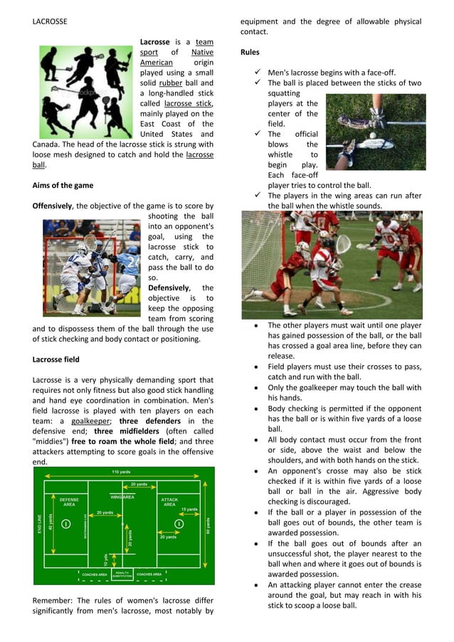 Handball & Lacrosse | PDF