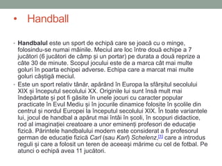 Handball Proiect Pregon Victor Grupa 8112.pptx