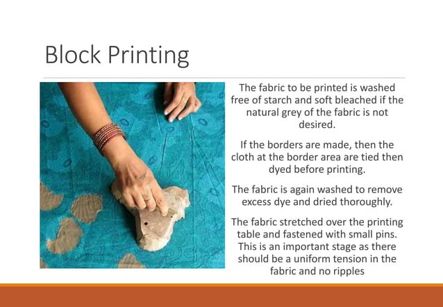 Hand block printing | PPTX | Needlework | Arts and Crafts