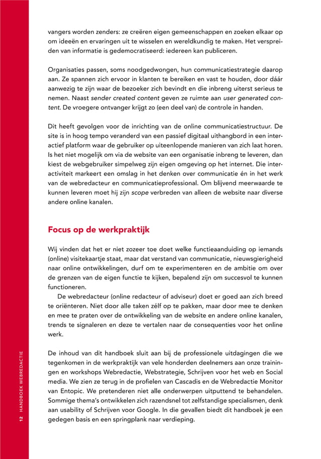 Handboek webredactie inhoudsopgave inleiding 2013 | PDF