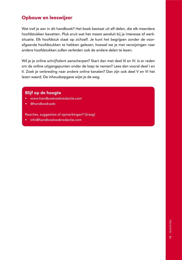 Handboek webredactie inhoudsopgave inleiding 2013 | PDF