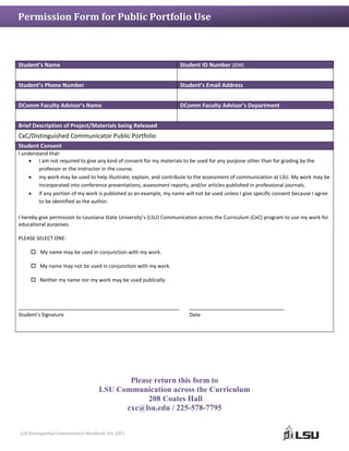 LSU Distinguished Communicator Handbook | PDF