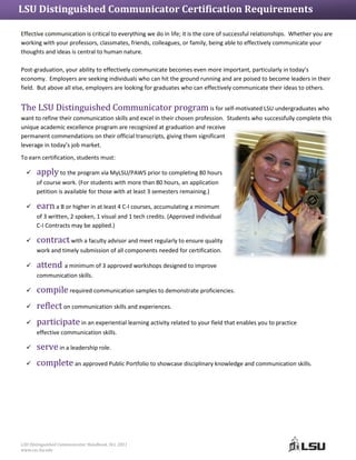 LSU Distinguished Communicator Handbook | PDF