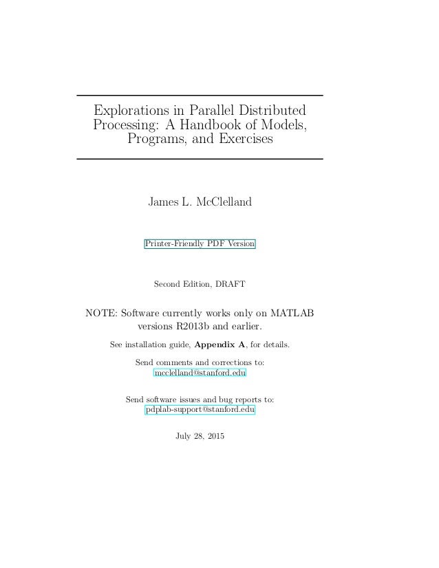 Explorations In Parallel Distributed Processing A Handbook Of Models…