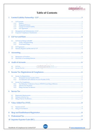 Handbook -Compliance by LLP After Incorporation | PDF