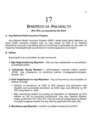 Handbook Ng Mga Benepisyo Ng Mga Manggagawa Ayon Sa Batas (2014) | PDF