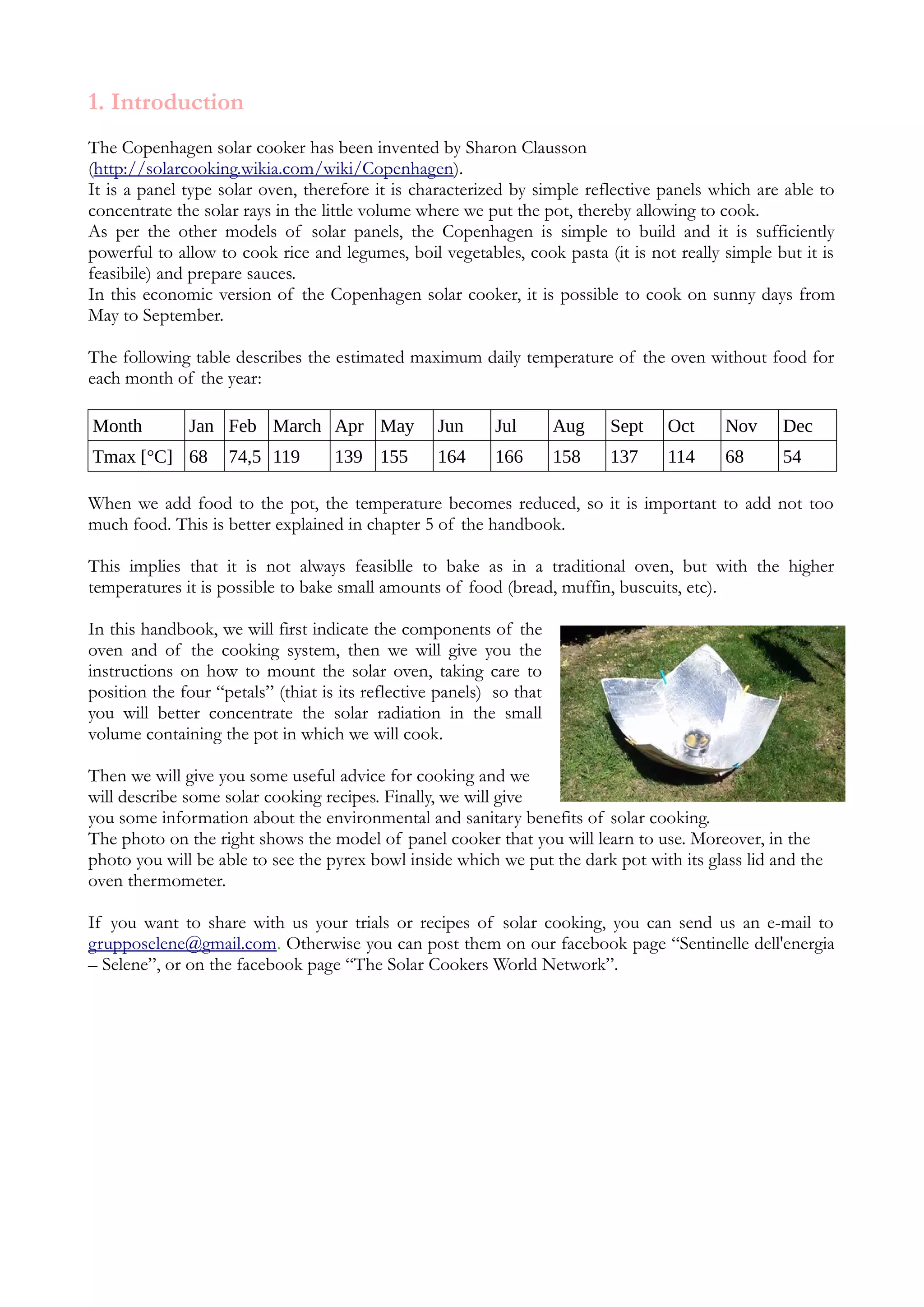 Handbook Copenhagen Solar Panel Cooker | PDF | Desserts and Baking ...