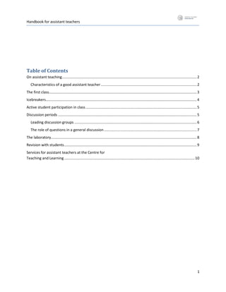 Handbook for Assistant Teachers at The University of Iceland - 2018 | PDF