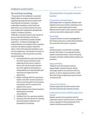 Handbook for Assistant Teachers at The University of Iceland - 2018 | PDF