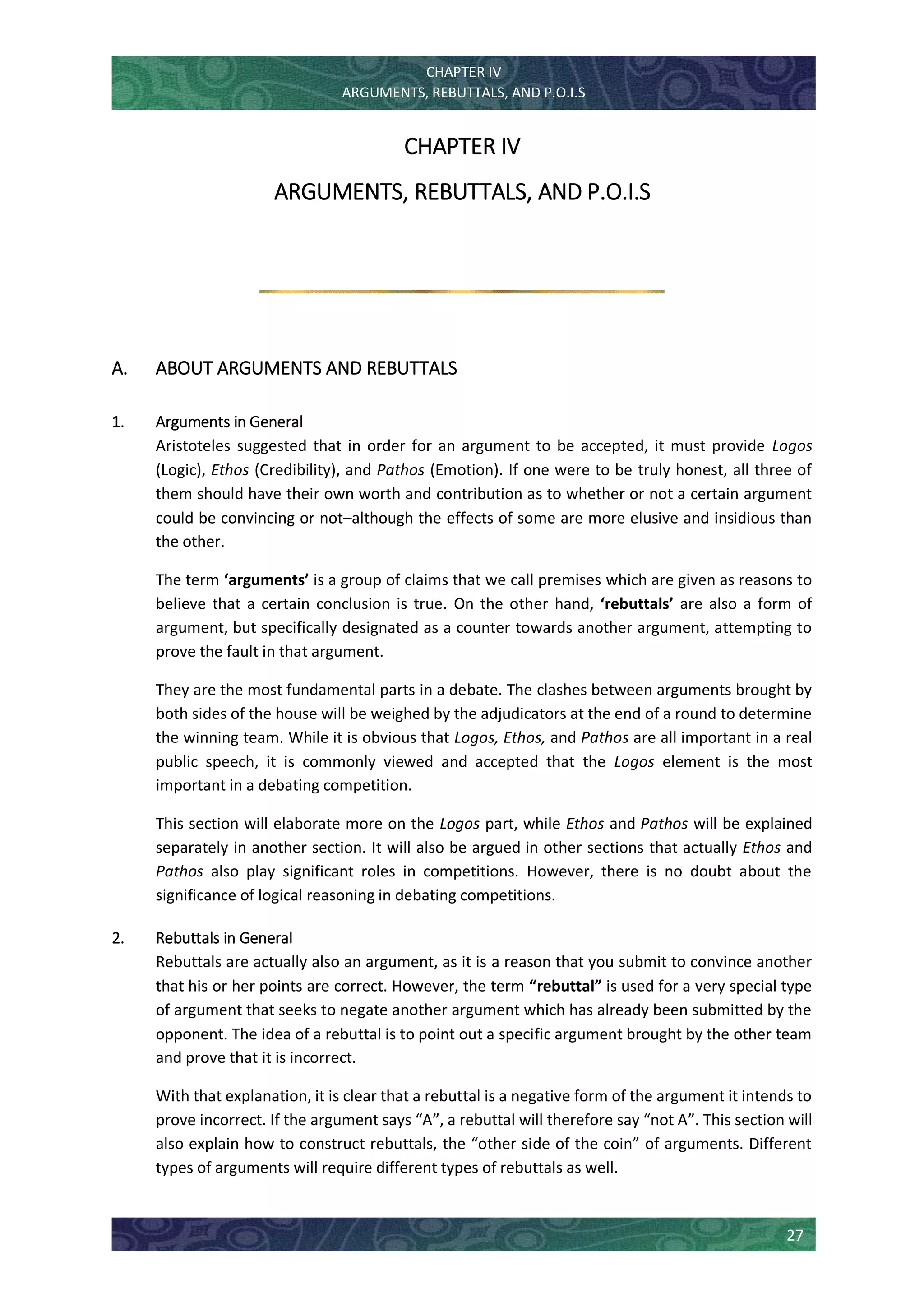 Handbook for Debating with Asian Parliamentary Format | PDF