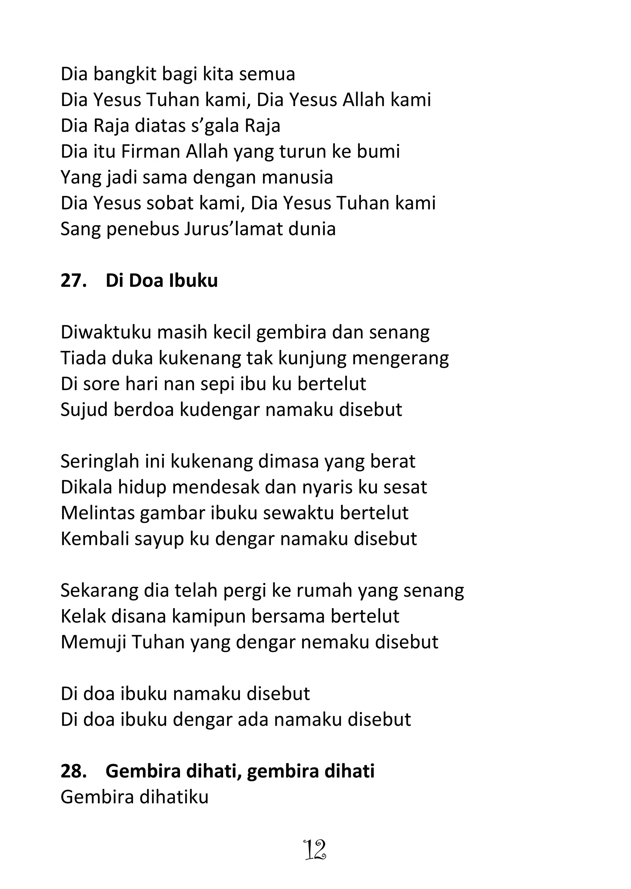 Handbook lagu sekolah minggu | DOC
