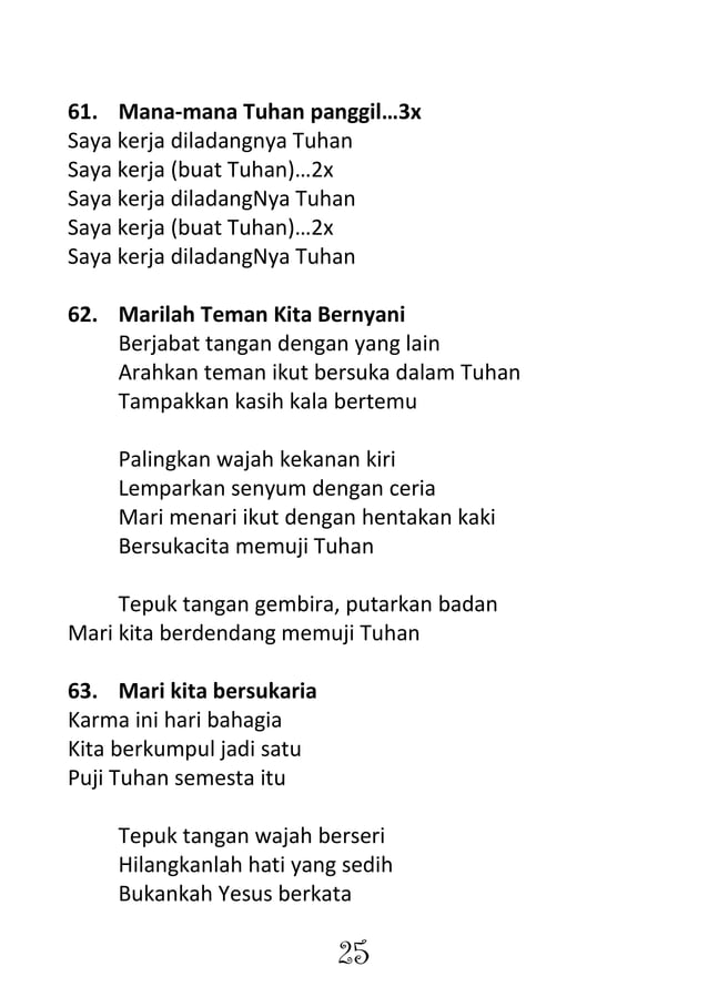 Handbook lagu sekolah minggu | DOC