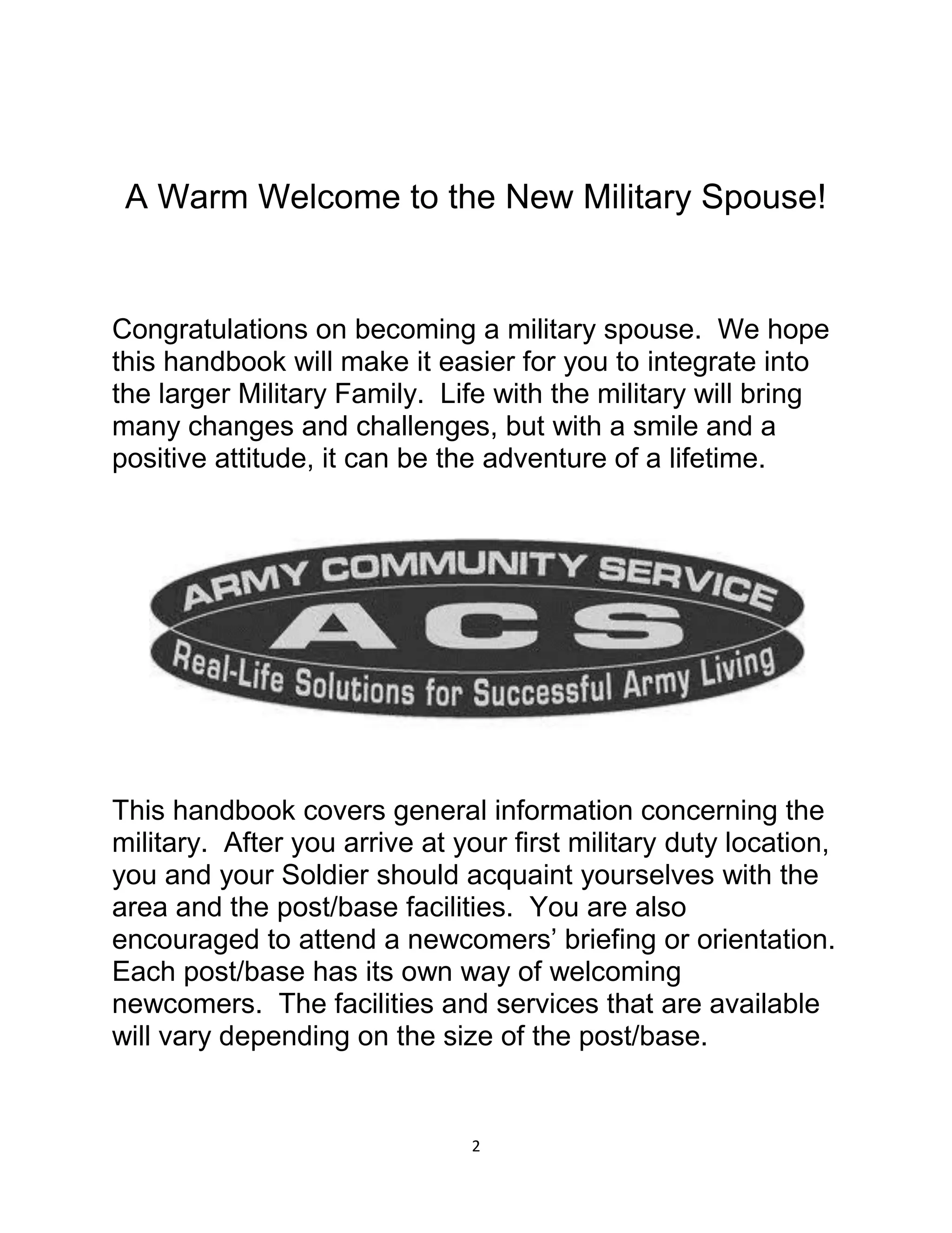 Handbook for a New Military Spouse | PDF