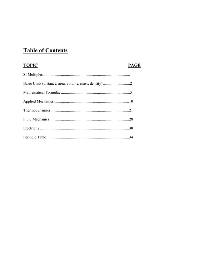 Handbook of formulae and constants | PDF | Physics | Science