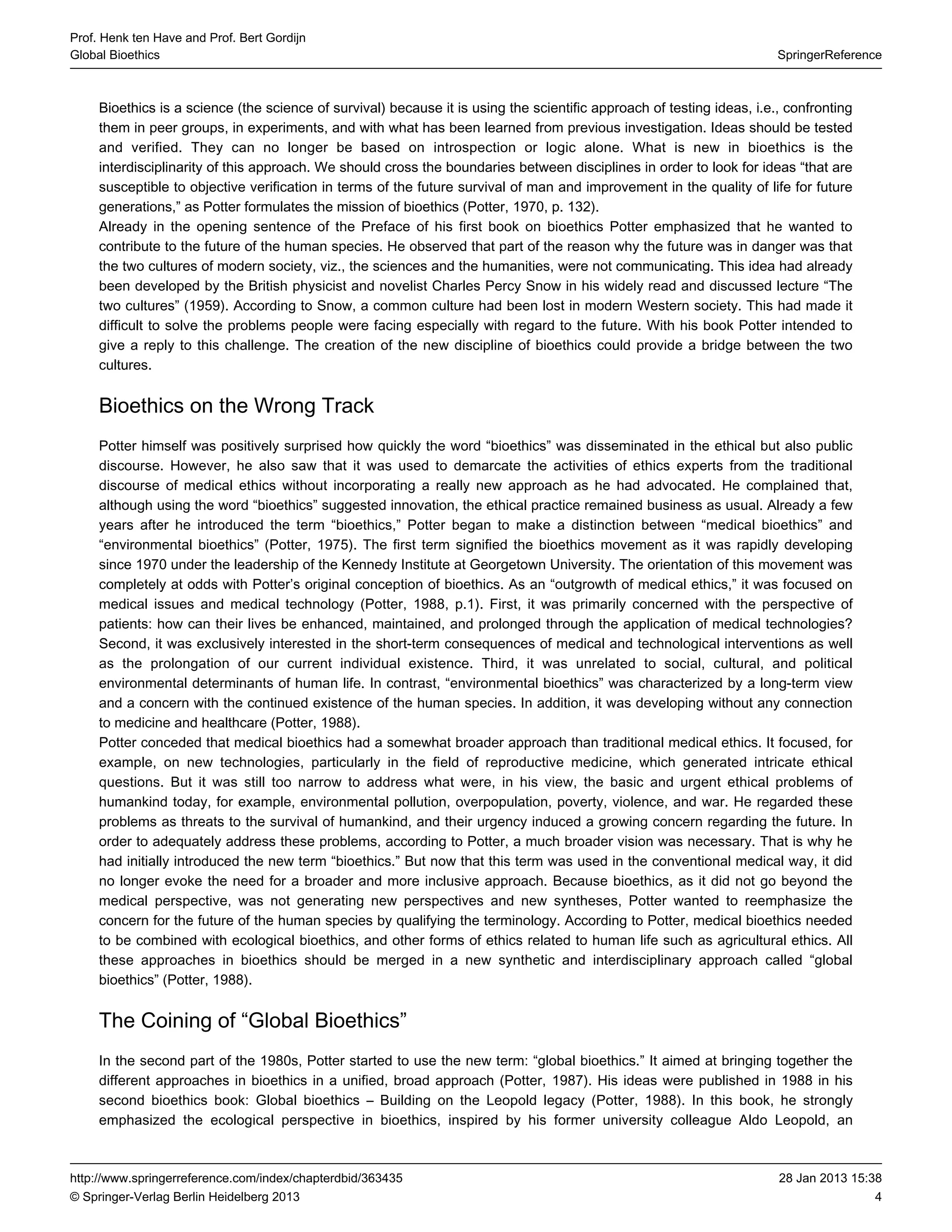 Handbook of global bioethics | PDF | Science