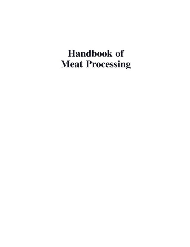 Handbook of meat processing | PDF | Chemistry | Science