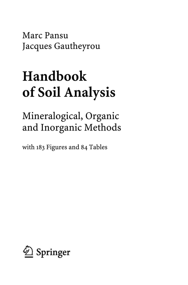 Handbook Of Soil Analysis | PDF
