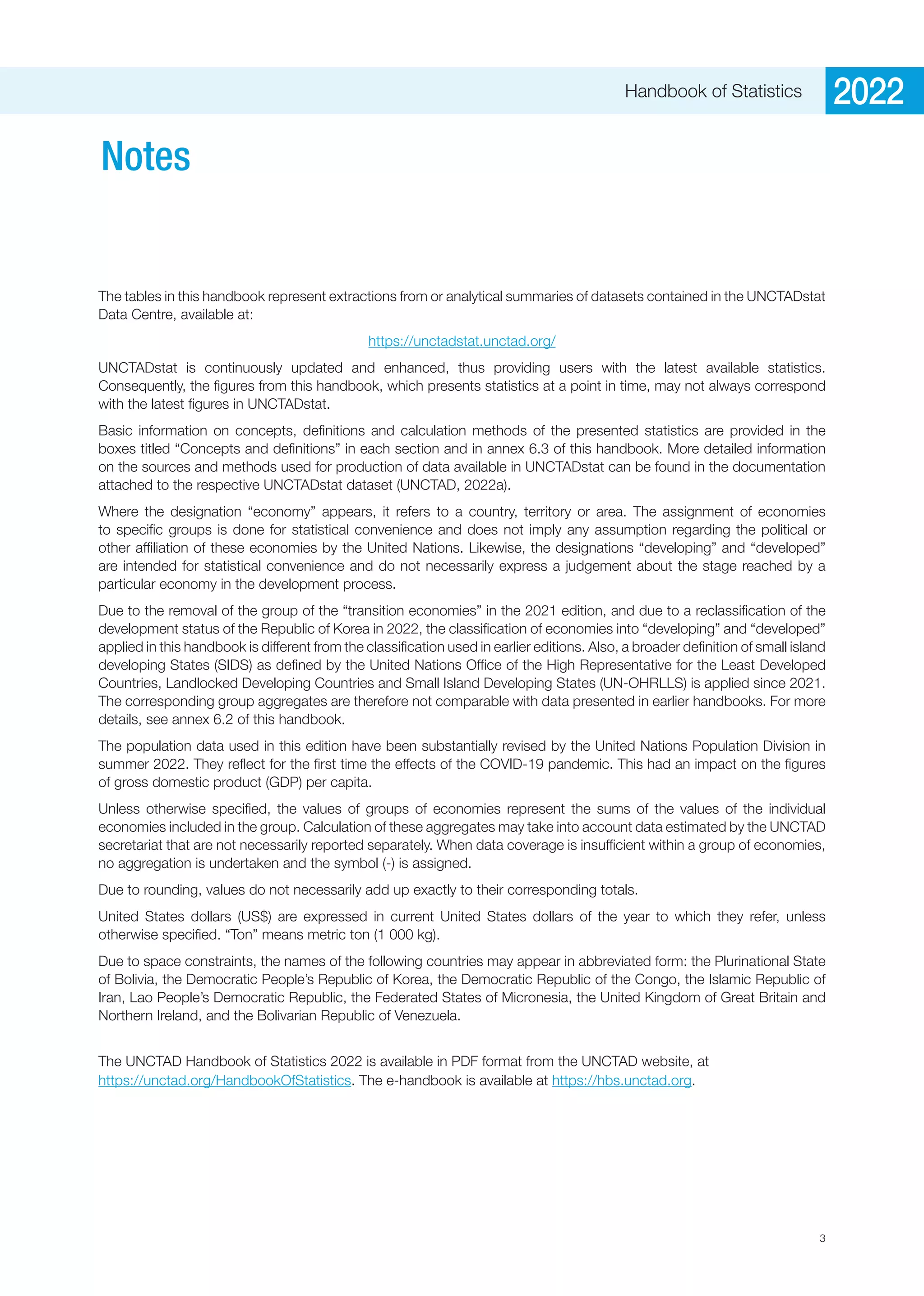 UNCTAD Handbook of Statistics 2022 | PDF