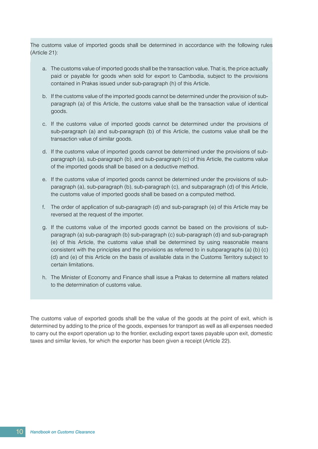 Handbook on Customs Clearance in Cambodia | PDF | Business Accounting ...