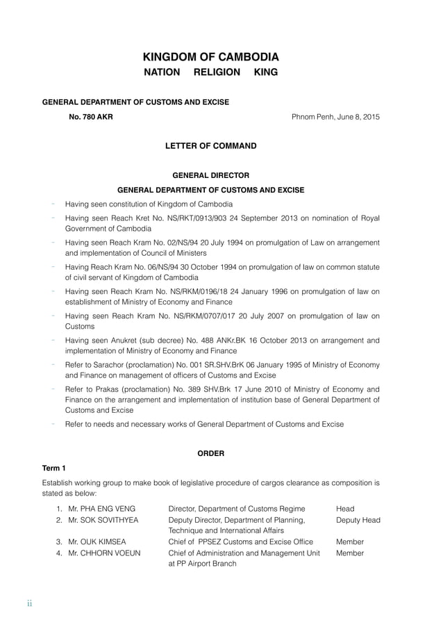 Handbook on Customs Clearance in Cambodia | PDF | Business Accounting ...
