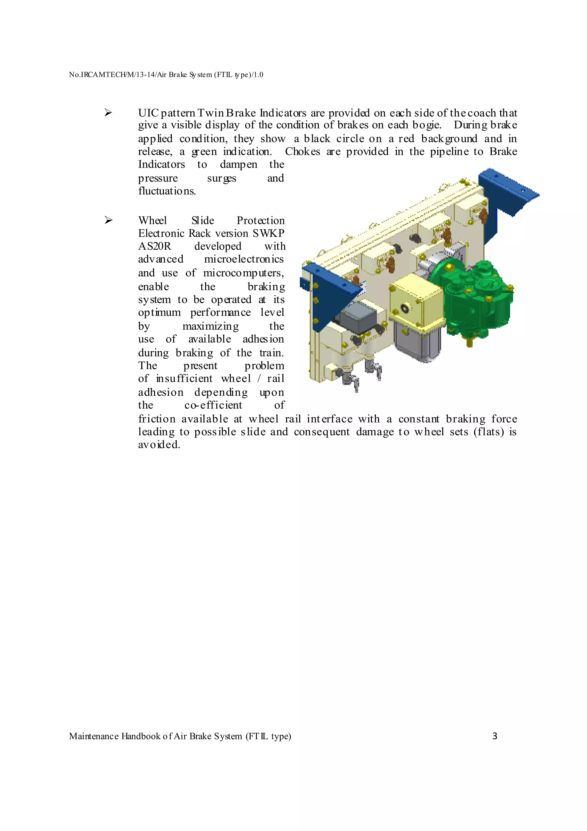 Handbook on maintenance of air brake system in lhb coaches (ftil type ...