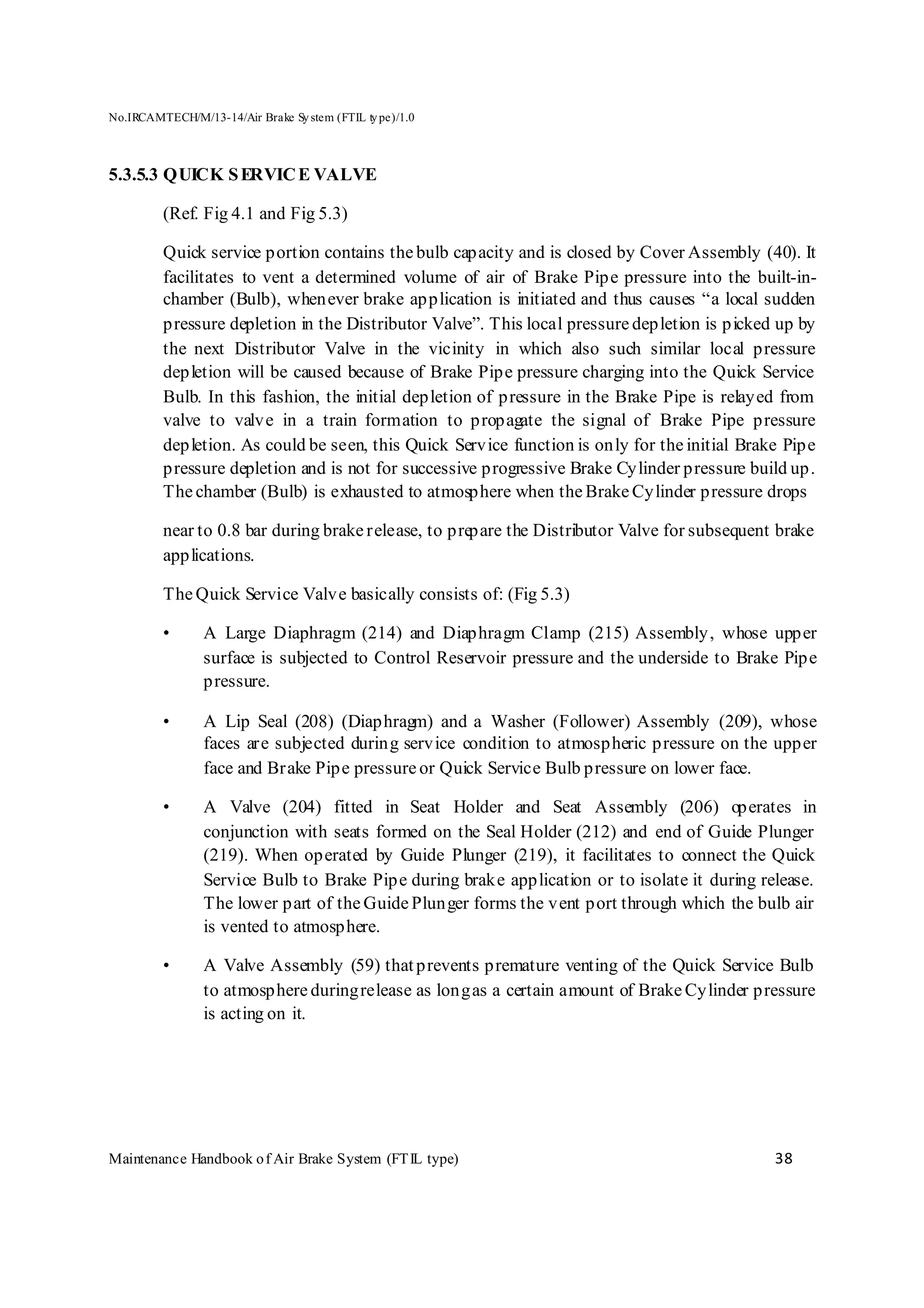 Handbook on maintenance of air brake system in lhb coaches (ftil type ...
