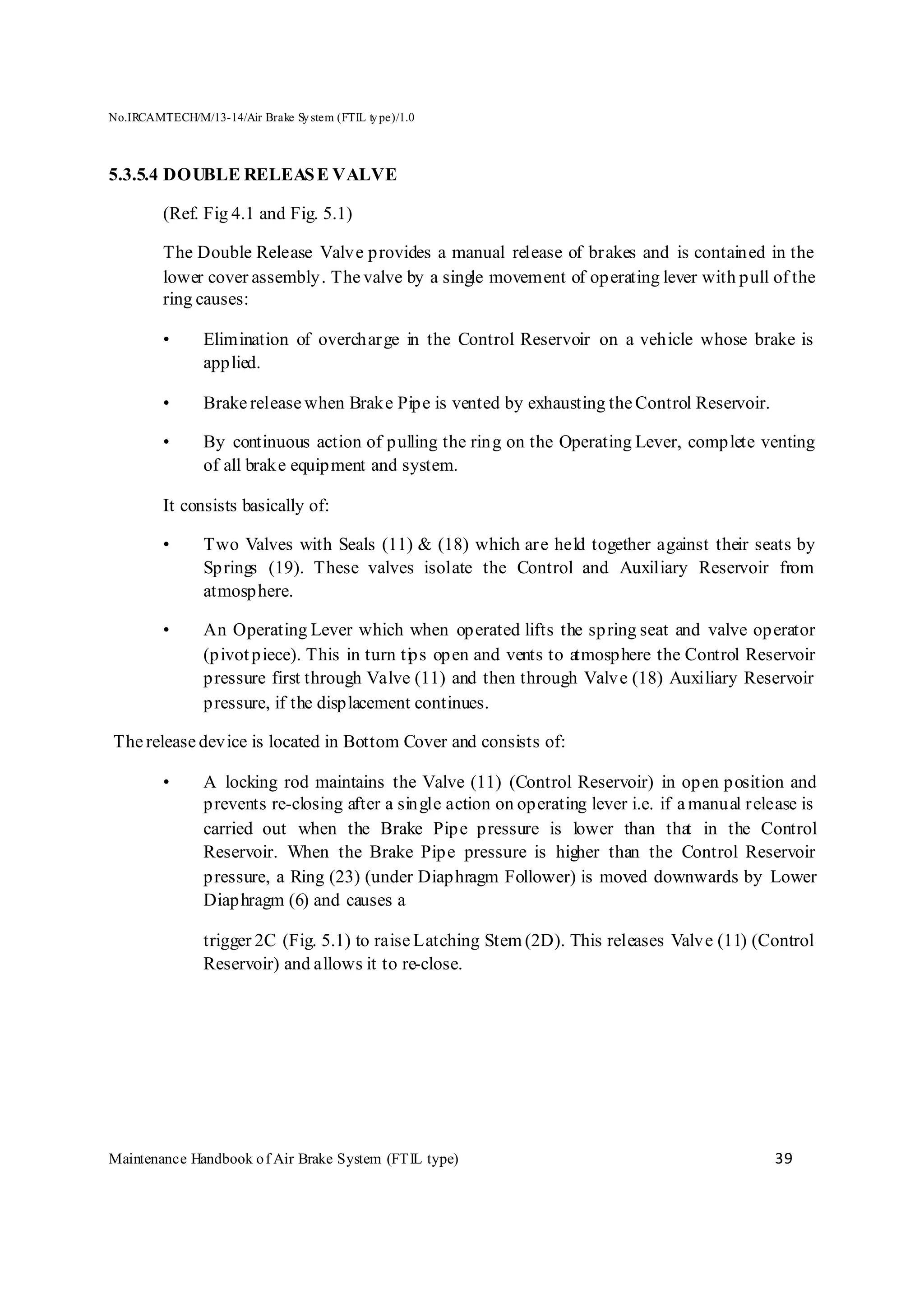 Handbook on maintenance of air brake system in lhb coaches (ftil type ...