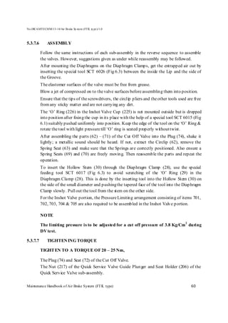 Handbook on maintenance of air brake system in lhb coaches (ftil type ...