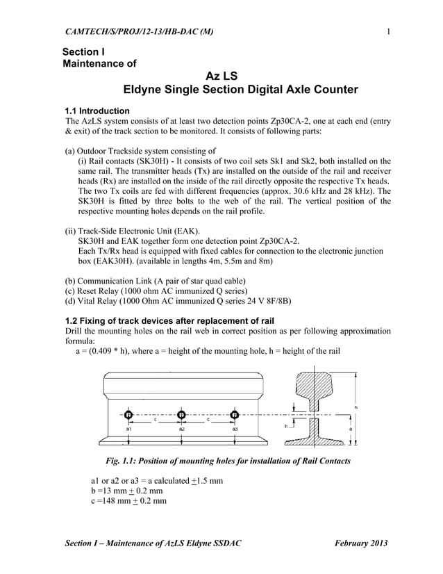 Handbook on maintenance of digital axle counter | PDF