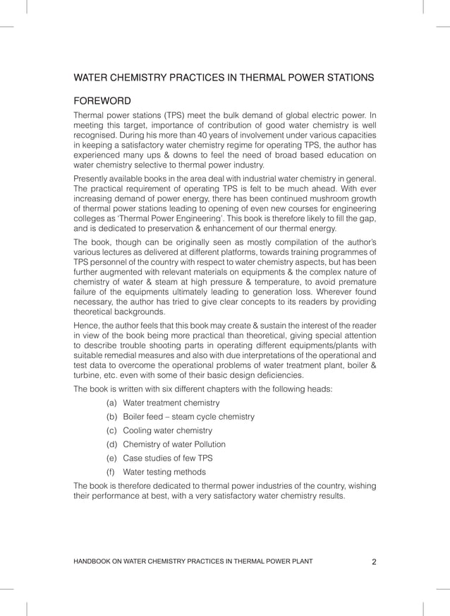 HANDBOOK ON POWER PLANT CHEMISTRY.pdf | Science