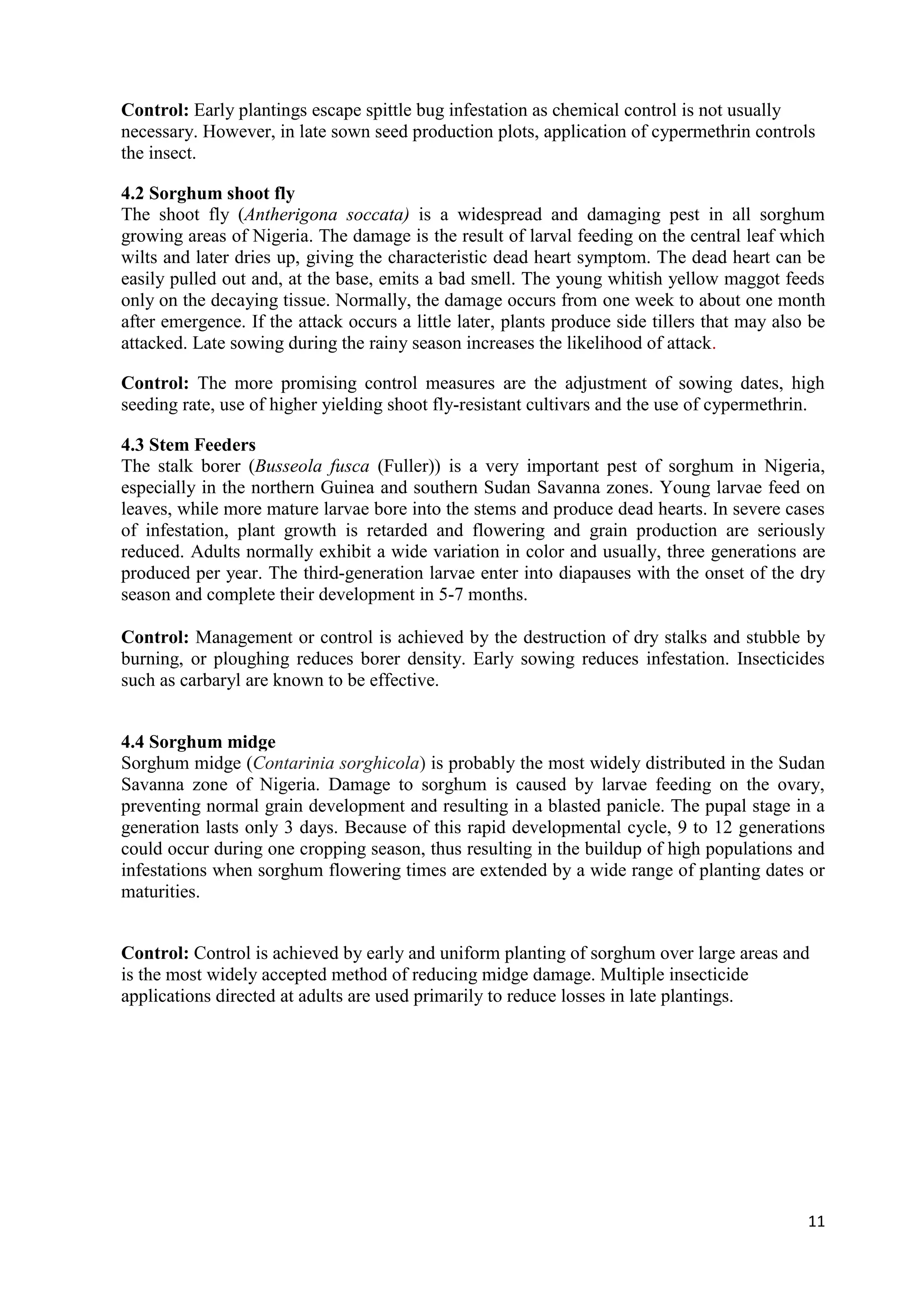 Handbook on improved agronomic practices for sorghum production in ...