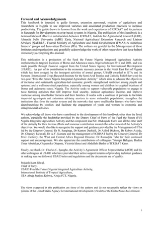 Handbook on improved agronomic practices for sorghum production in North East Nigeria - Feed the ...