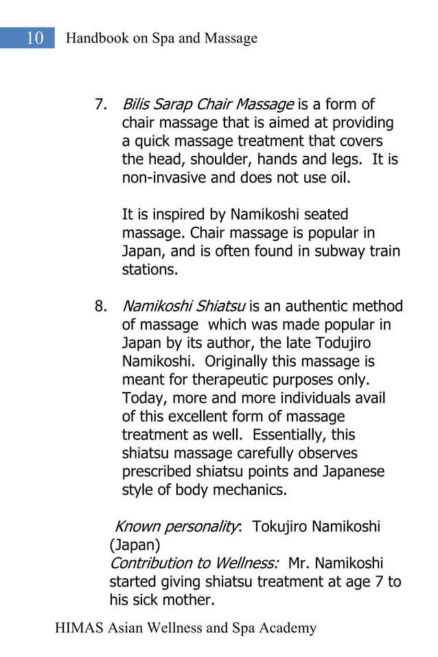 Handbook on Spa and Massage | PDF | Holistic Health | Alternative Medicine