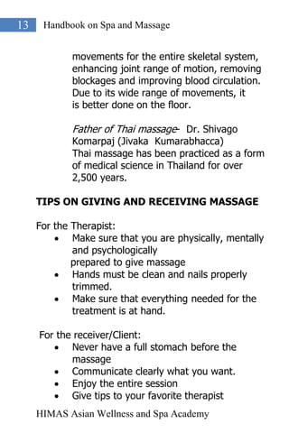 Handbook on Spa and Massage | PDF
